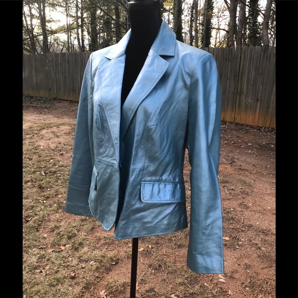 Tailored Leather Jacket - Unusual Color - Gem